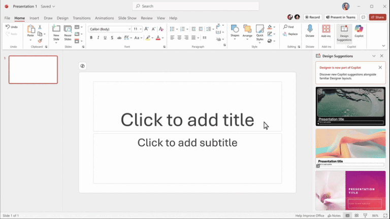 เริ่มพรีเซนต์ได้ง่ายขึ้นด้วย Slide Starters บน PowerPoint